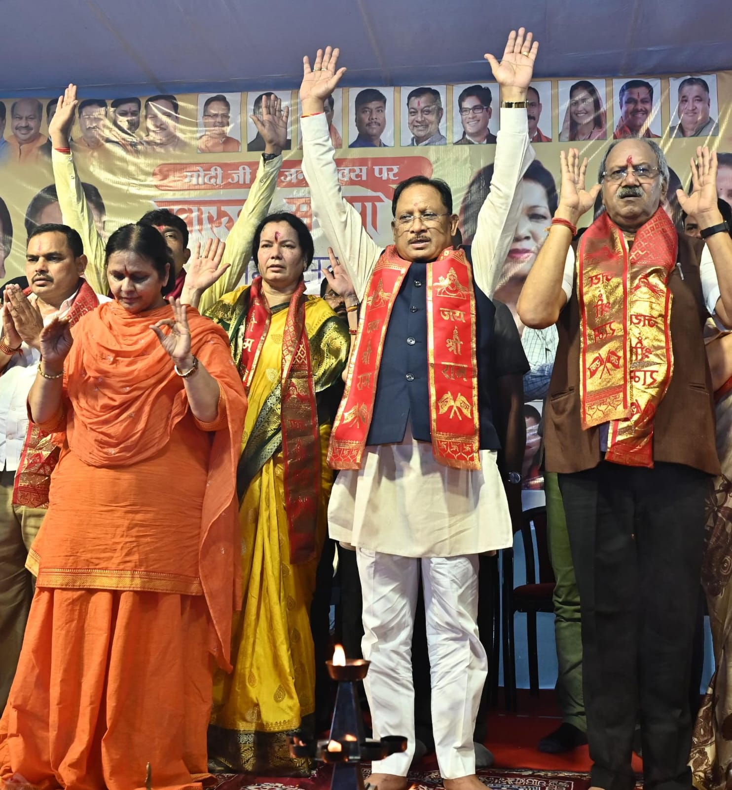 CM Sai attends Kharun Maiya Samrasta Mahaarati: Mahadev Ghat on Kharun ...